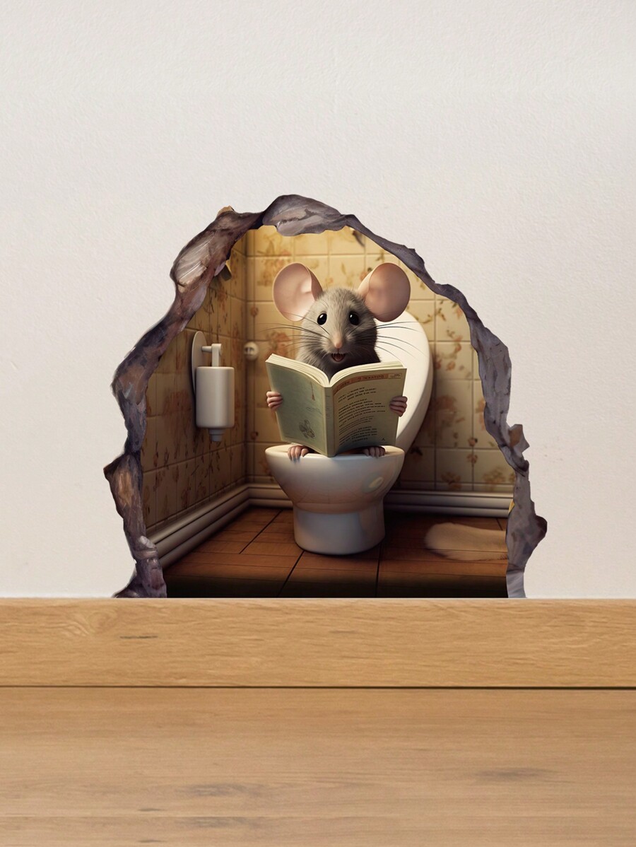 Funny Mouse Hole Wall Stickers Bedroom Kitchen Baseboard Home ...