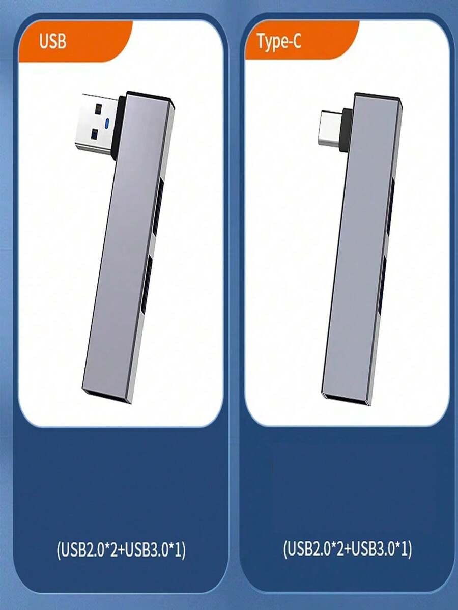 Usb 3.0 Hub Adapter With Type-C Converter And Bendable Head Extension ...