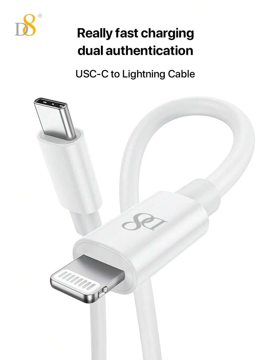 D8 USB-C To Lightning Charger Cable, MFi Certified Charger Cable , TPE ...