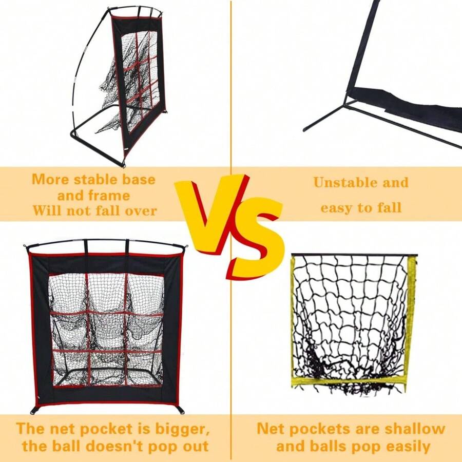 Kapler Baseball Softball Pitching Net With Strike Zone, Portable Heavy ...