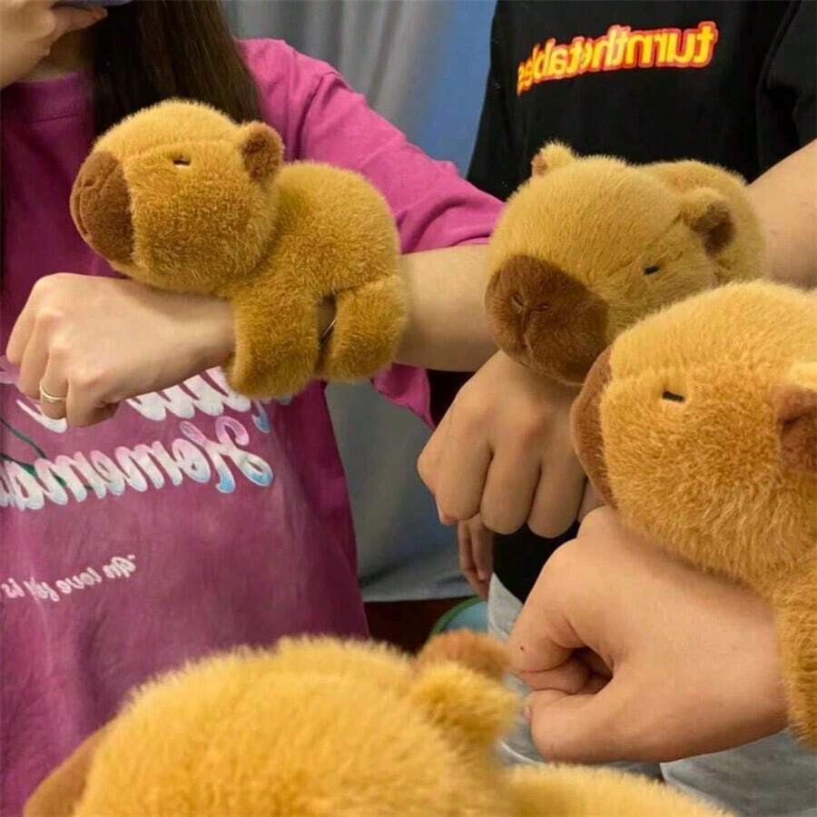 Wristband Lying Capybara Plush Doll With Cute Paw Design, Lovely ...
