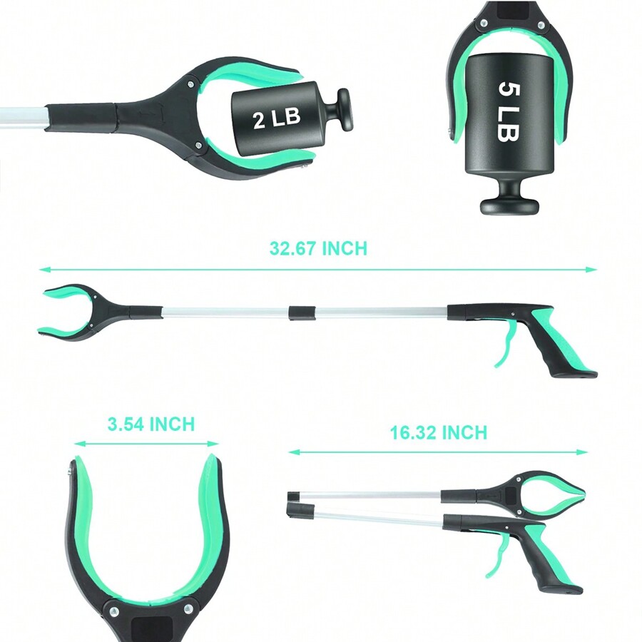 1pc Aluminum Alloy Folding Garbage Pick Up Tool For Household Cleaning ...