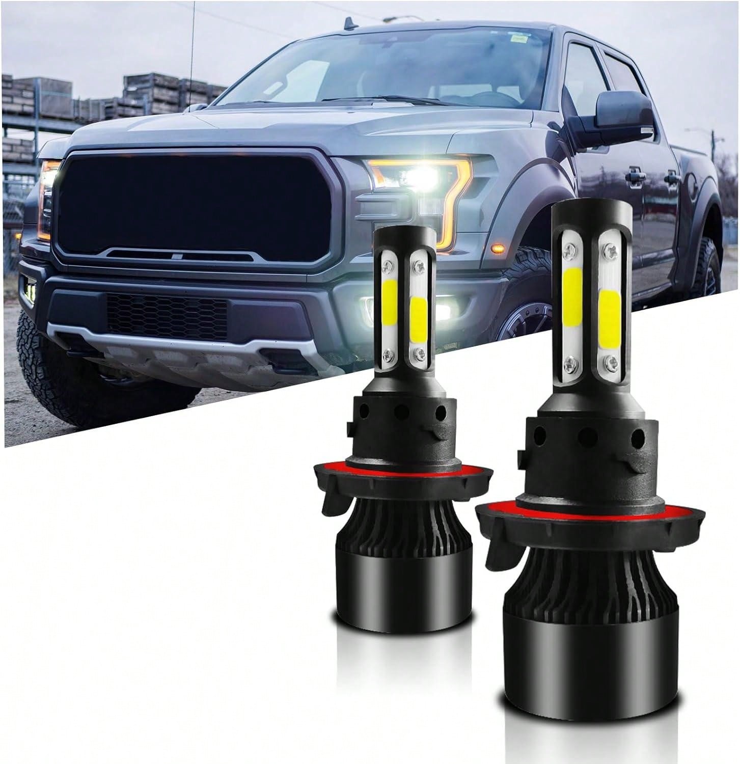 H13/9008 LED Bulbs, 600% Brightness Hi/Lo Dual Beam LED Lights, 6500K ...