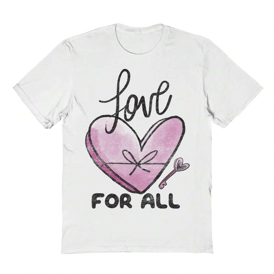 Nearly There Love For All Graphic White Unisex Cotton Short-Sleeve T ...