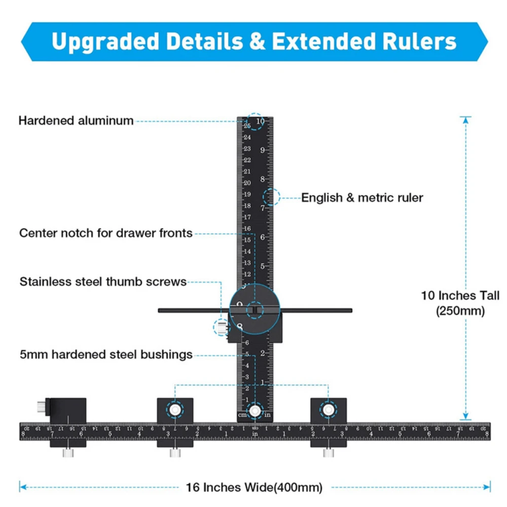 Black Cabinet Hardware Fixture Tool-Adjustable Punching Positioning ...
