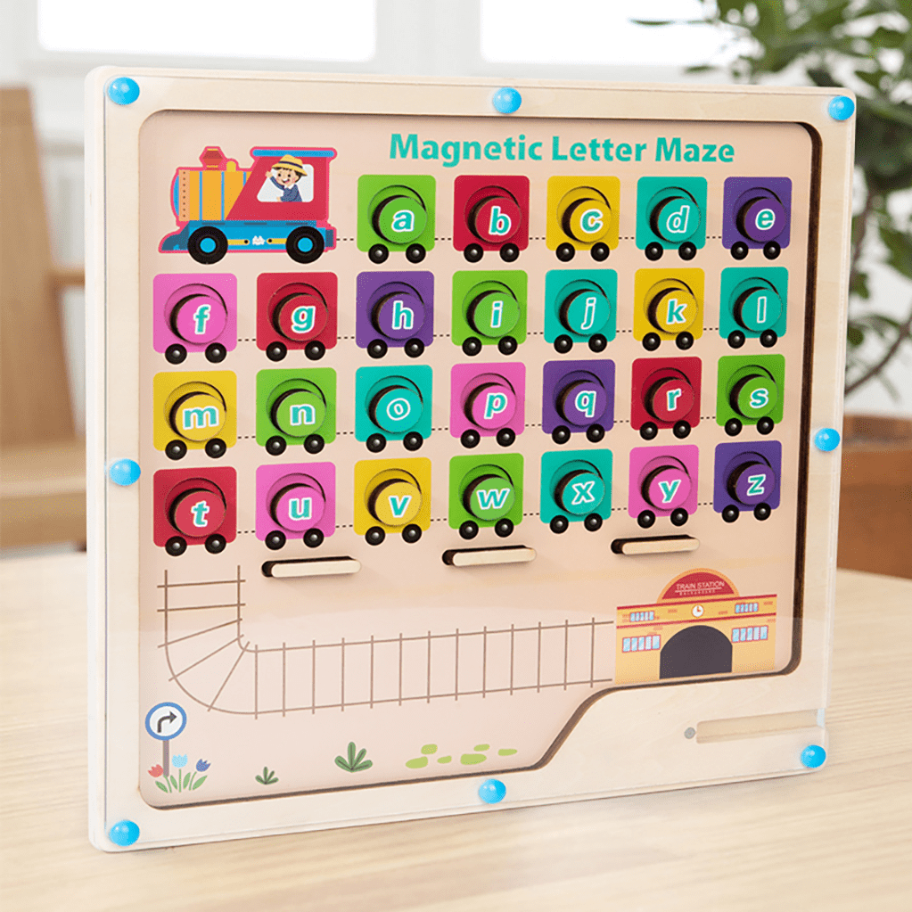 Magnetic Alphabet Maze Board - Letter Learning Toy And Color Sorting ...