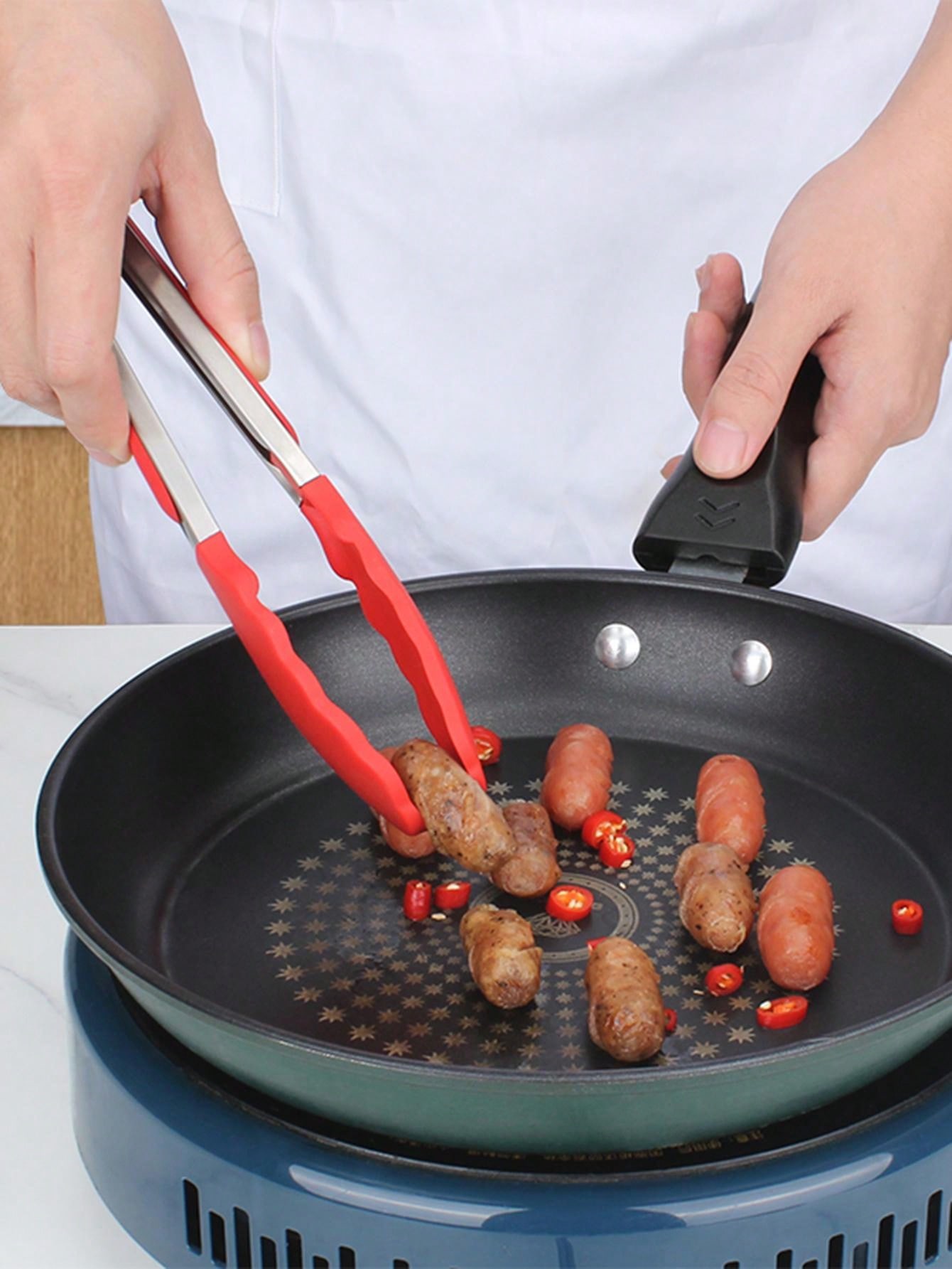 Silicone Food Tongs Set 9-Inch And 12-Inch Kitchen Clip Heat Resistant ...