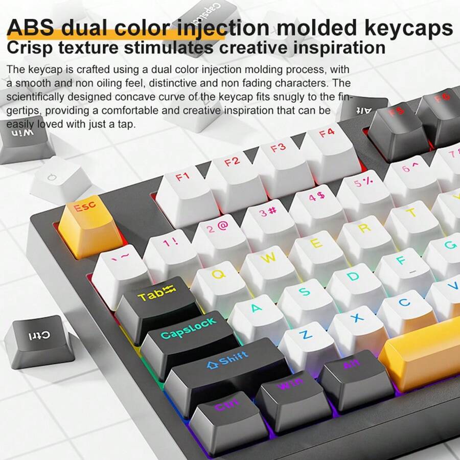 1pc White/Black/Orange Tricolor Combo Cherry Mx Blue Switch Removable ...