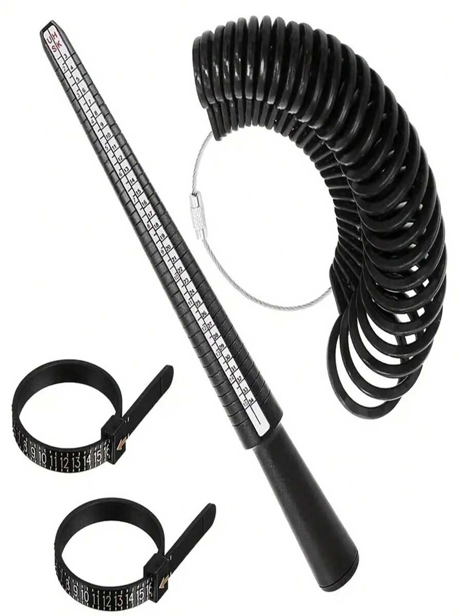Ring Size Measuring Tool With Plastic Mandrel & Ring Sizer Guage, Four ...
