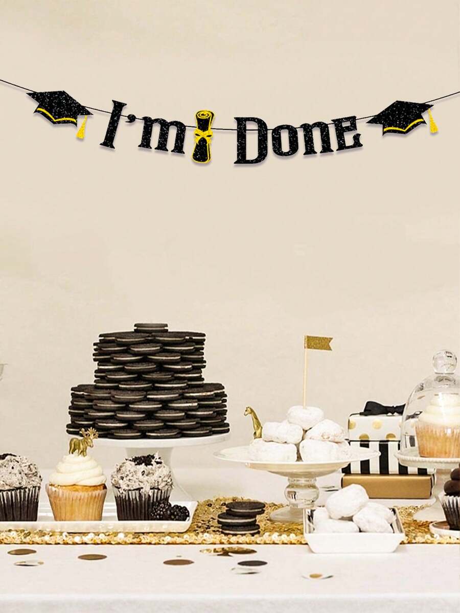 1pc I'm Done Graduation Banner,Graduation Party Decorations Congrats ...