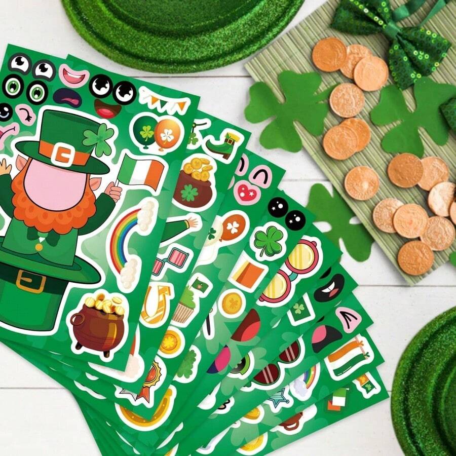 27 St. Patrick's Day Stickers, Make Face Stickers, St. Patrick Irish ...