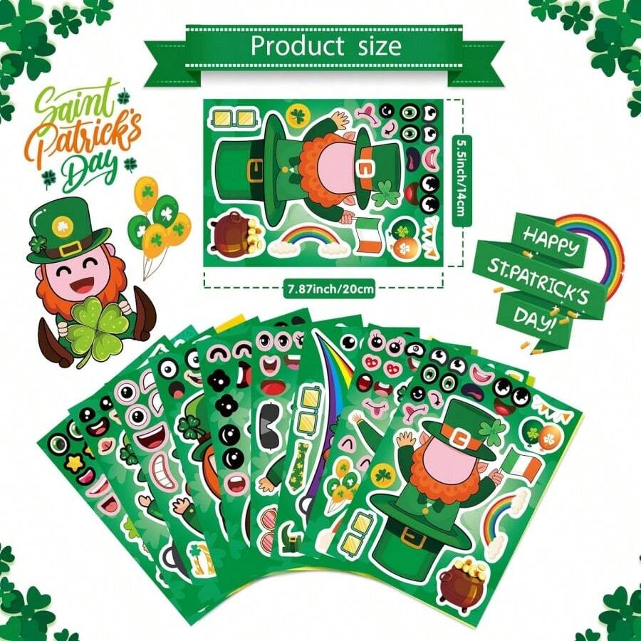 27 St. Patrick's Day Stickers, Make Face Stickers, St. Patrick Irish ...