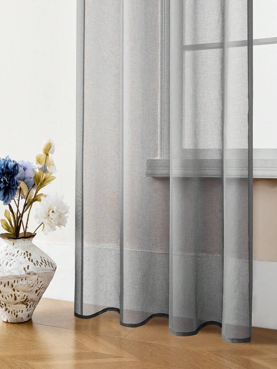 White Sheer Curtains, Home Decor Rod Pocket Breathable Lightweight ...
