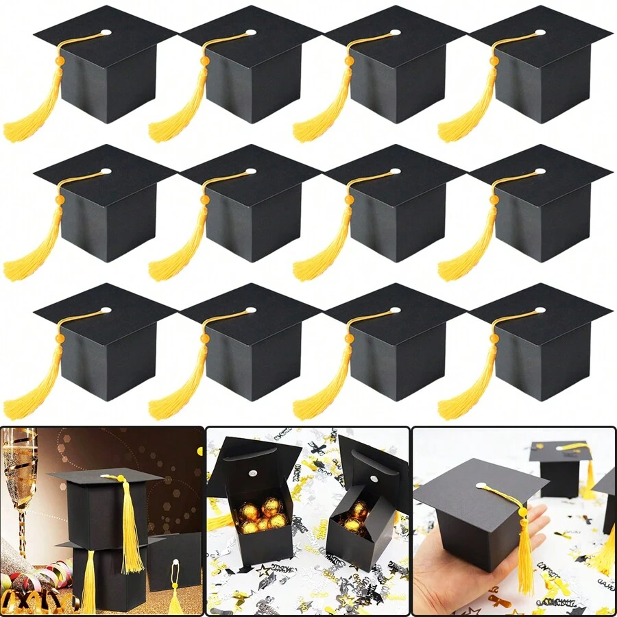 10 PCS Graduation Candy Boxes Class Of 2024 Graduation Cap Gift Boxes ...