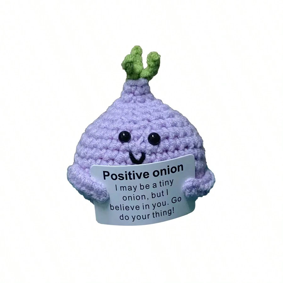 Handmade Crochet Vegetables Onion Plush Toys With Positive And Funny ...