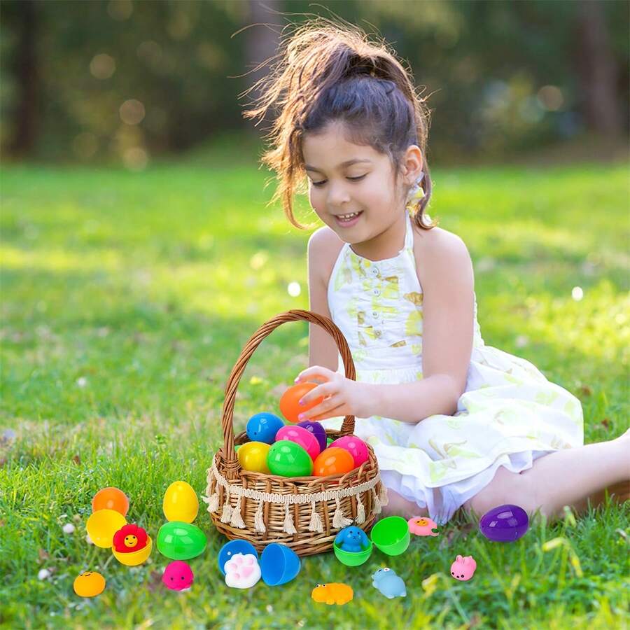 Easter Surprise, 30 Mochi Squishy Toys Inside Colorful Plastic Eggs ...