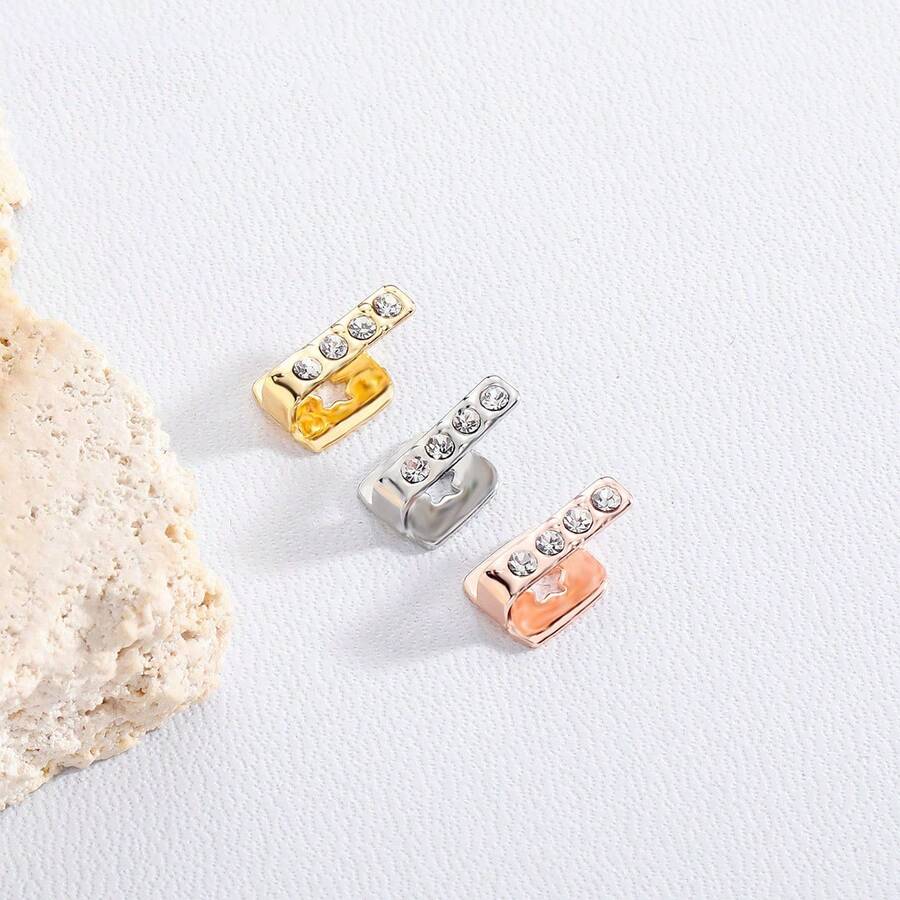 Fashion Single Vertical Bar Teeth Grillz Braces Hip Hop Hollow Tooth ...