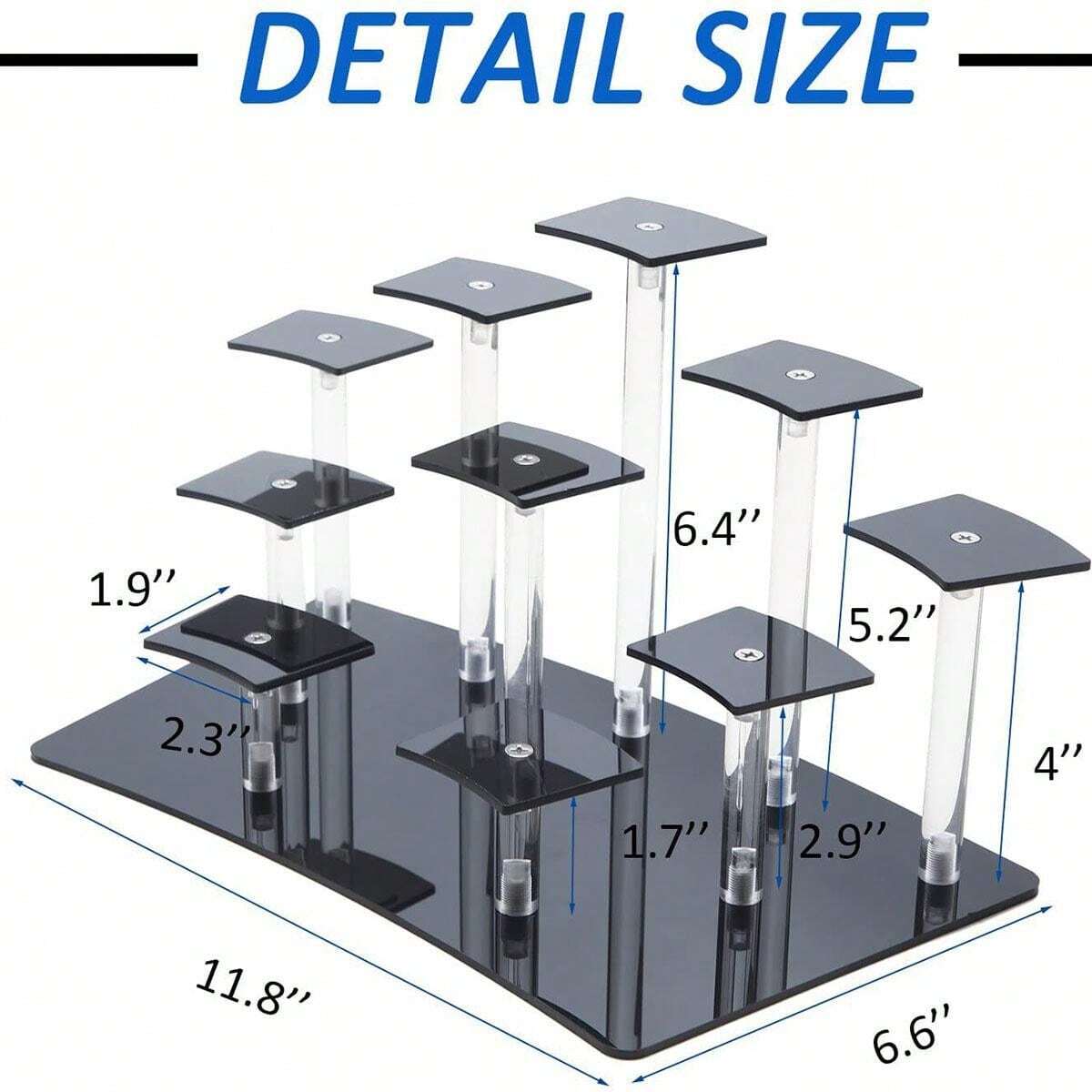 Acrylic Material 3d Vertical Display Stand With 10 Slots For Blind Box ...