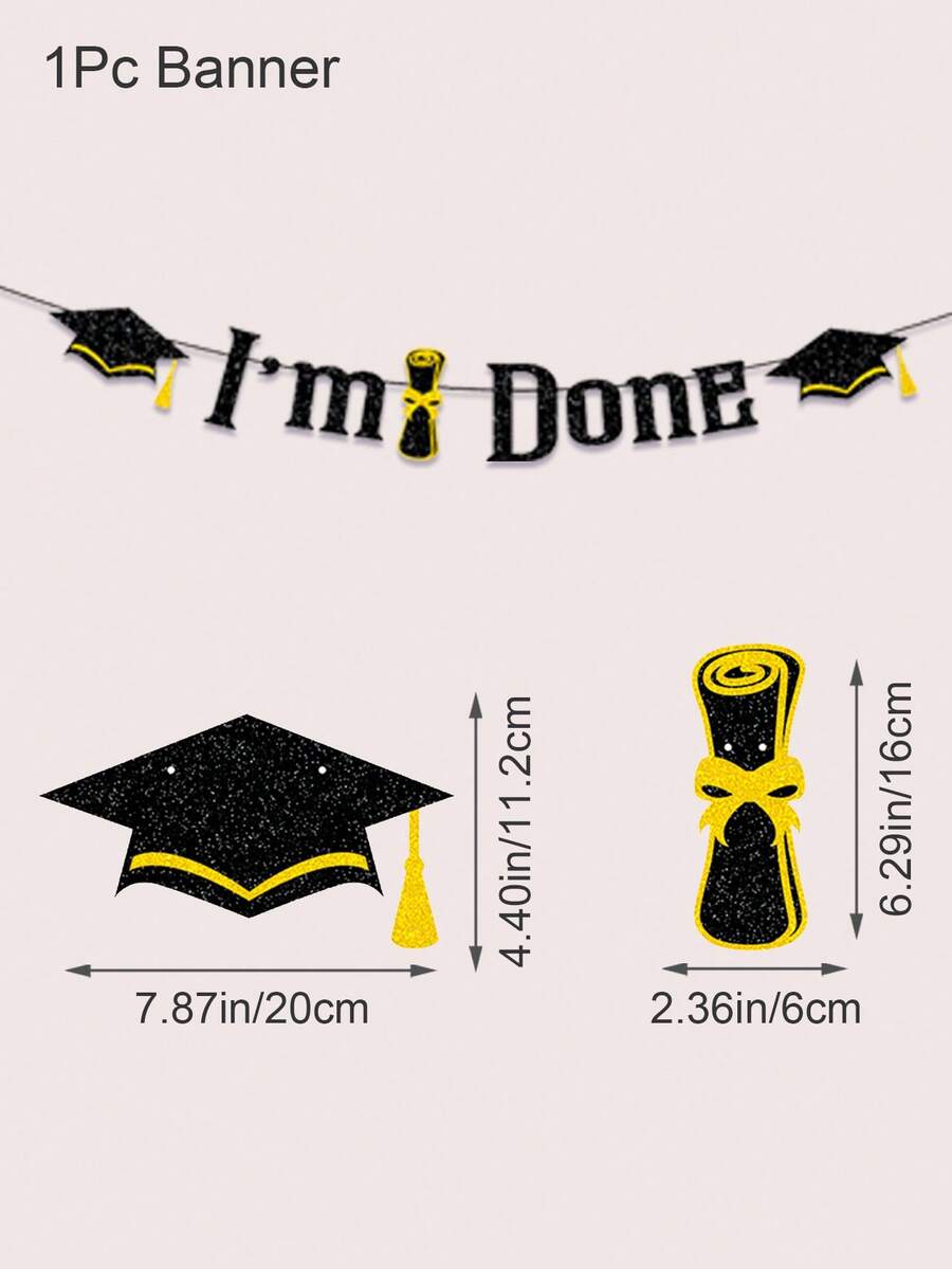 1pc I'm Done Graduation Banner,Graduation Party Decorations Congrats ...