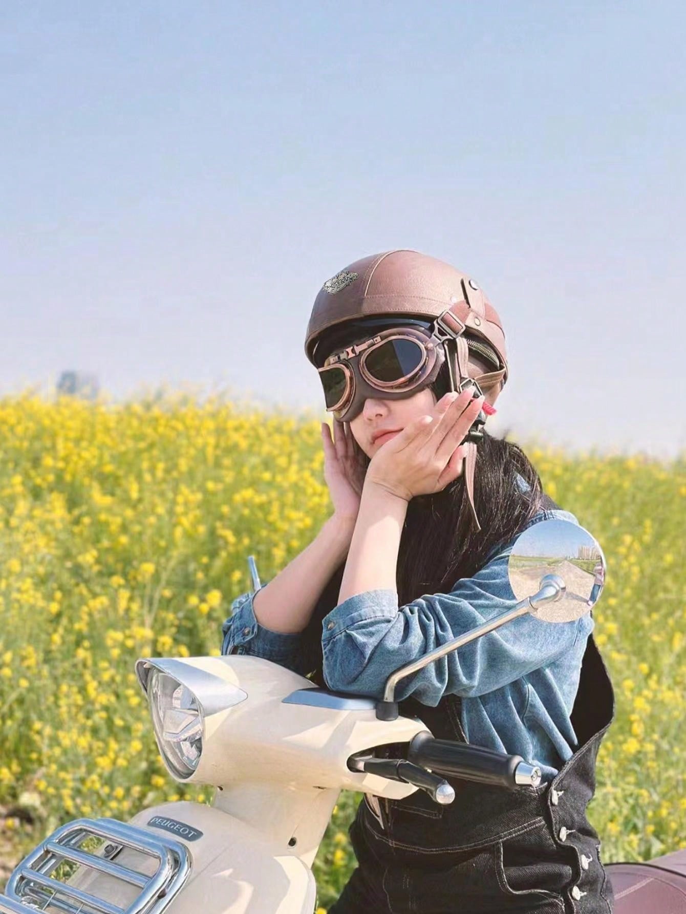 1pc Abs Material High Density Eps Buffer Layer Brown Pu Leather Wrapped ...