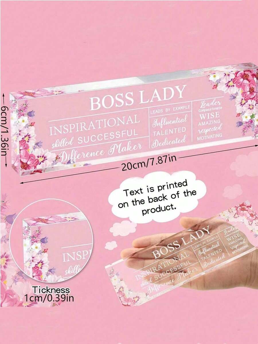 1pc Acrylic Inspirational Quote Desk Decoration For Boss Lady, Office ...