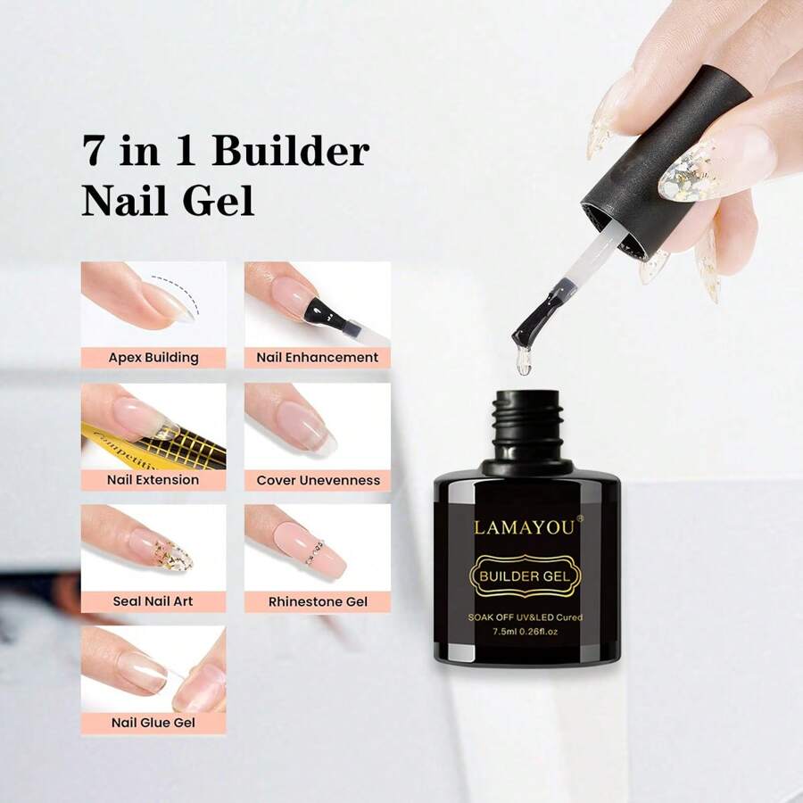 7.5ml Gel Nail Polish Builder Nail Gel 7 In 1 Builder Strengthener Gel ...