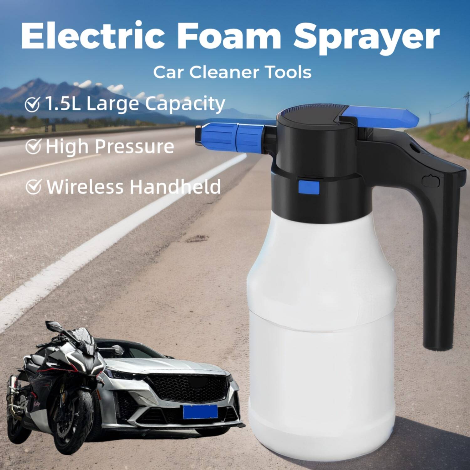 1.5L Electric Foam Sprayer High Pressure Foam Watering Can Cordless ...