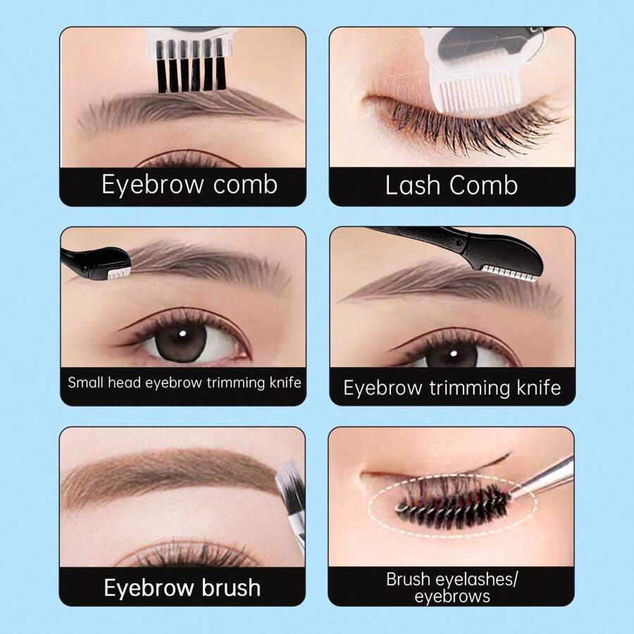 Eyebrow Grooming Tool Set, 3pcs Black Stainless Steel Eyebrow Razors ...