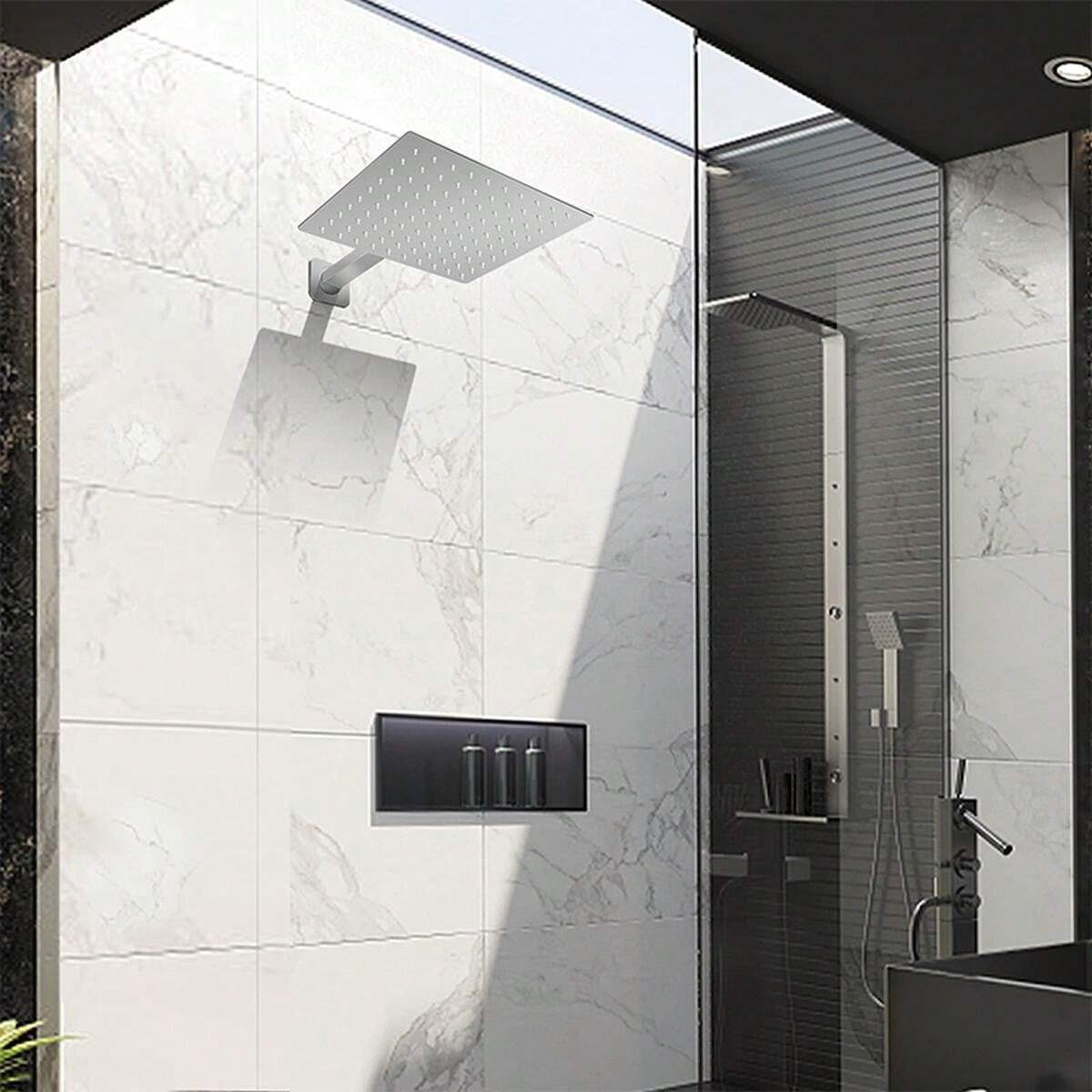 Square Rain Shower Head, High Pressure High Flow Stainless Steel ...