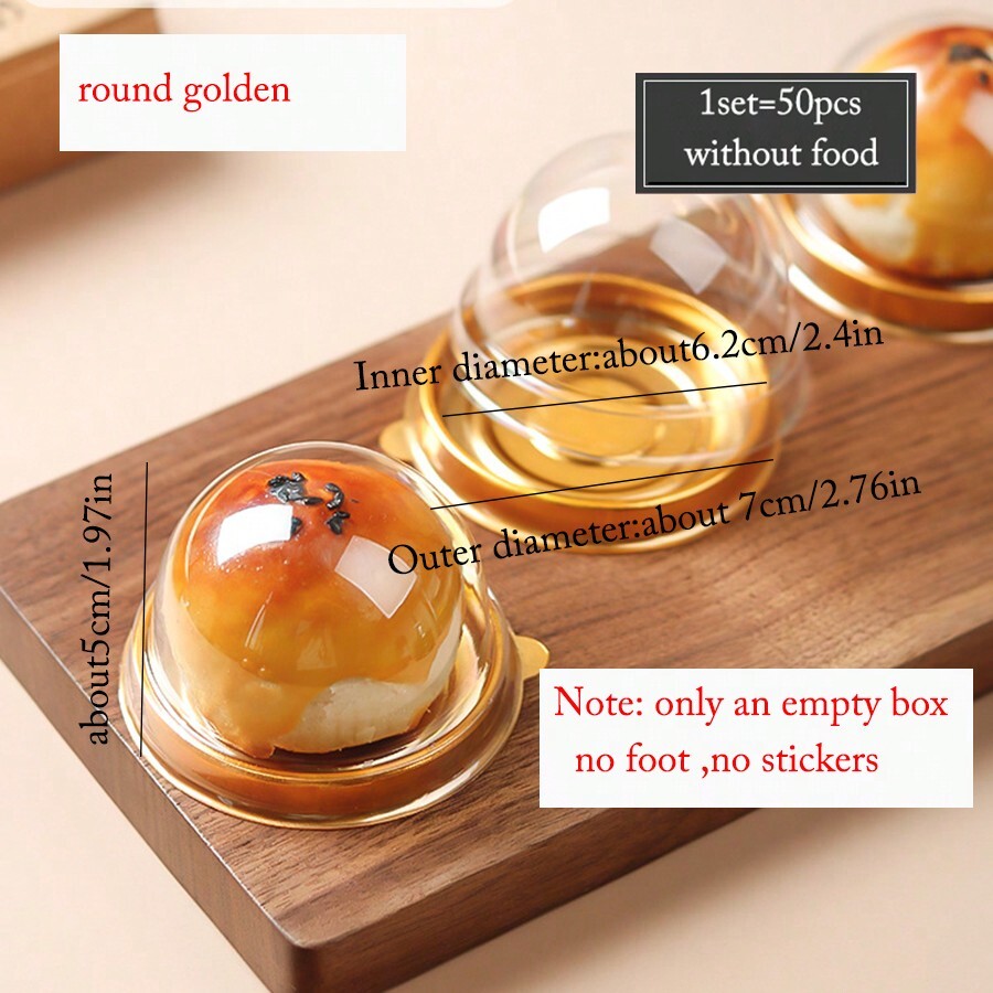 50 Pcs Mini Cake Containers, Clear Plastic Cupcake Box With Dome Lids ...