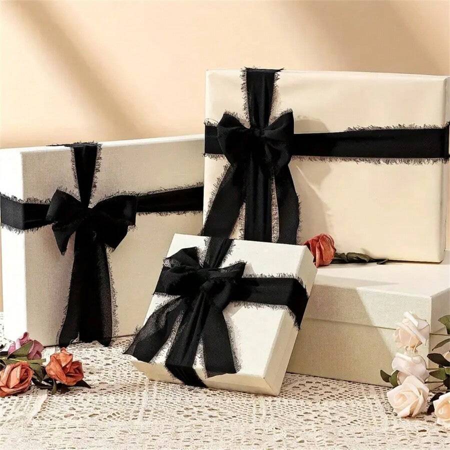 3 Rolls One Pack, 15yard Christmas Green Chiffon Roll Ribbon Gift ...