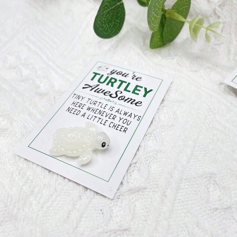 A Cute & Cozy Pocket Hug Card, You Are Turtley Awesome, Mini Resin Sea ...