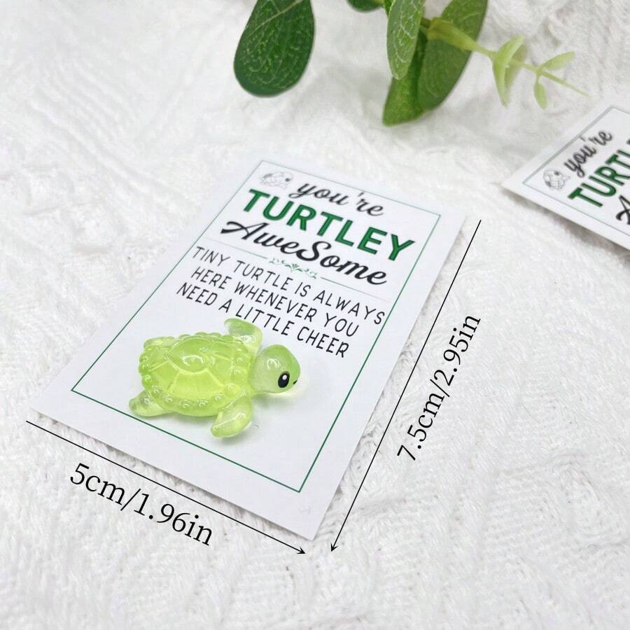 A Cute & Cozy Pocket Hug Card, You Are Turtley Awesome, Mini Resin Sea ...