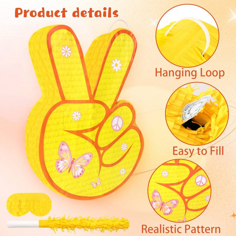 Two Groovy Pinata - Groovy Pinata With Blindfold And Bat For Groovy ...