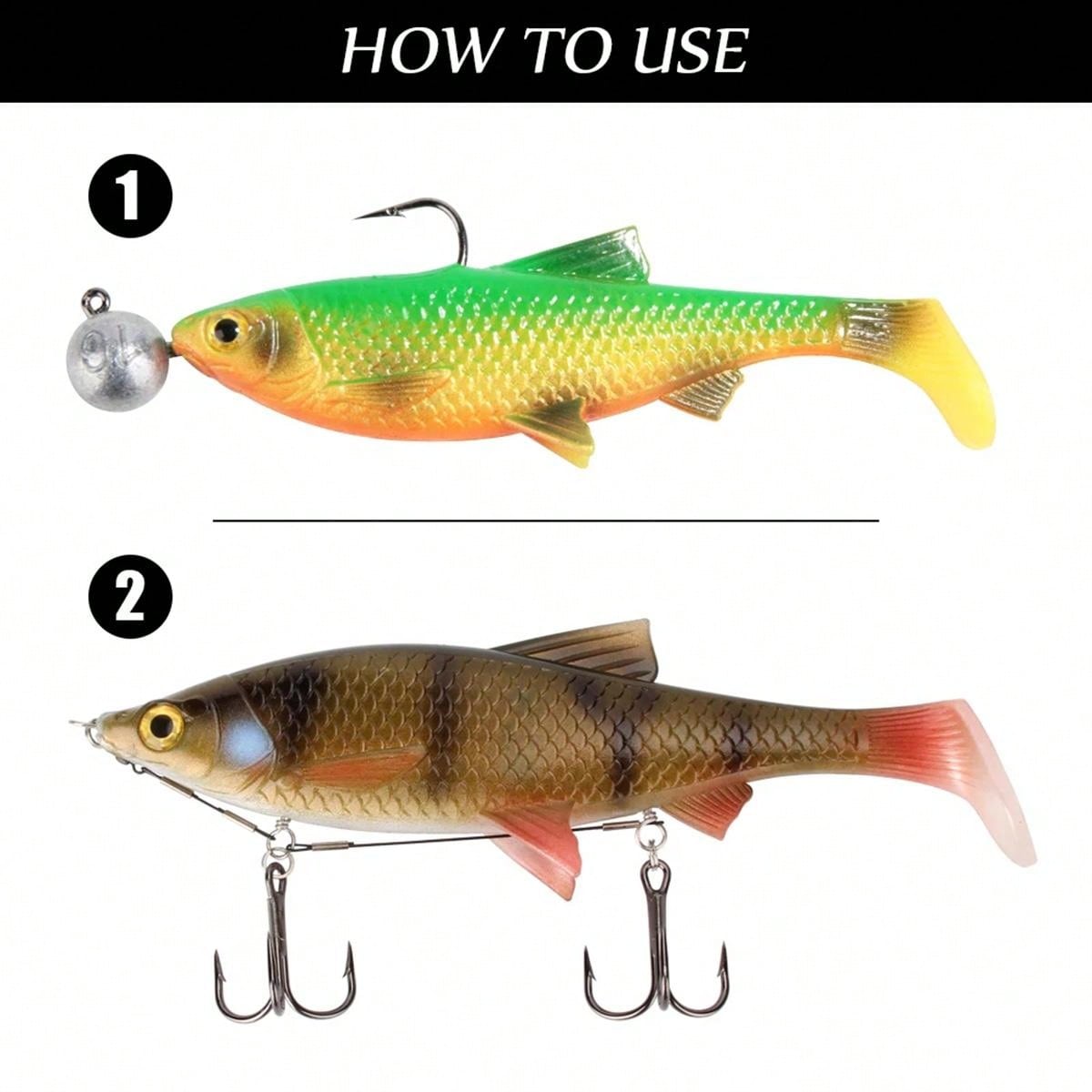 River Roach Paddle Tail Swimbait Soft Fishing Lure 8cm 10cm Walleye ...