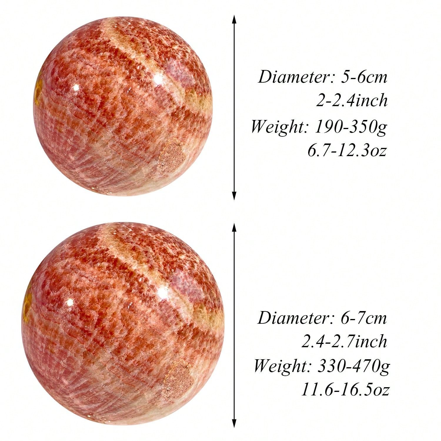 1pc Rare Gem Natural Rhodochrosite Stone Crystal Sphere Polished Stones ...