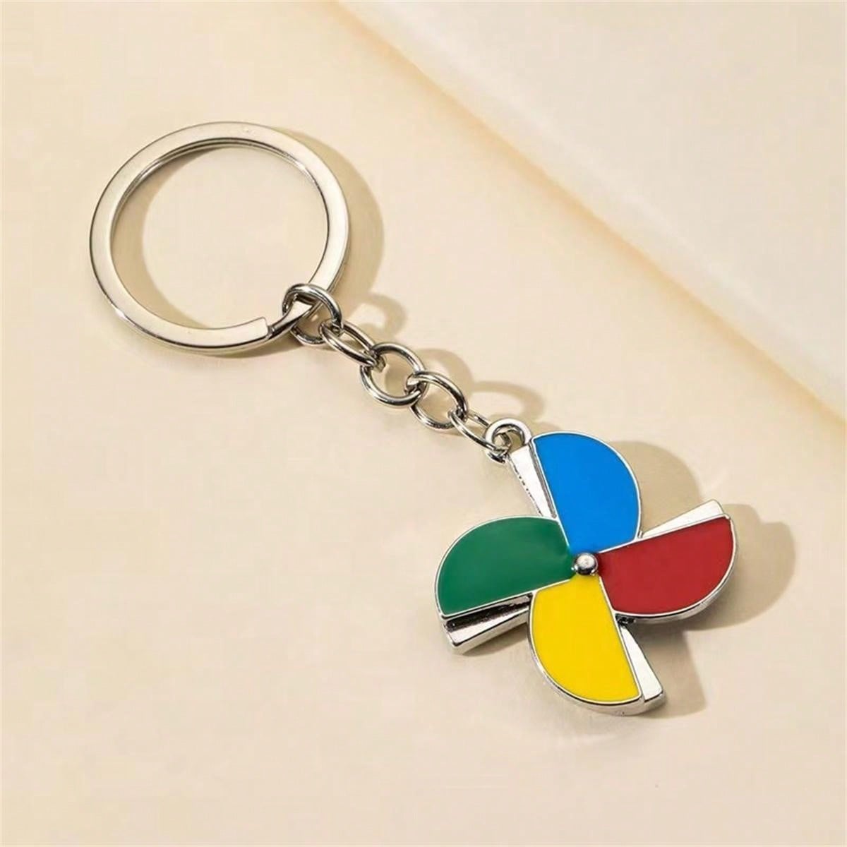 1pc Alloy Rotating Windmill Keychain Stress Relief Keyring For Handbag ...