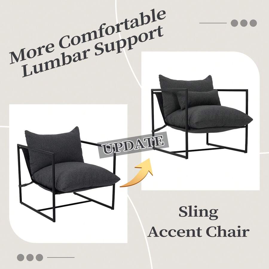 Modern Cling Accent Chair, Metal Frame Armchair, Reading Chairs For ...