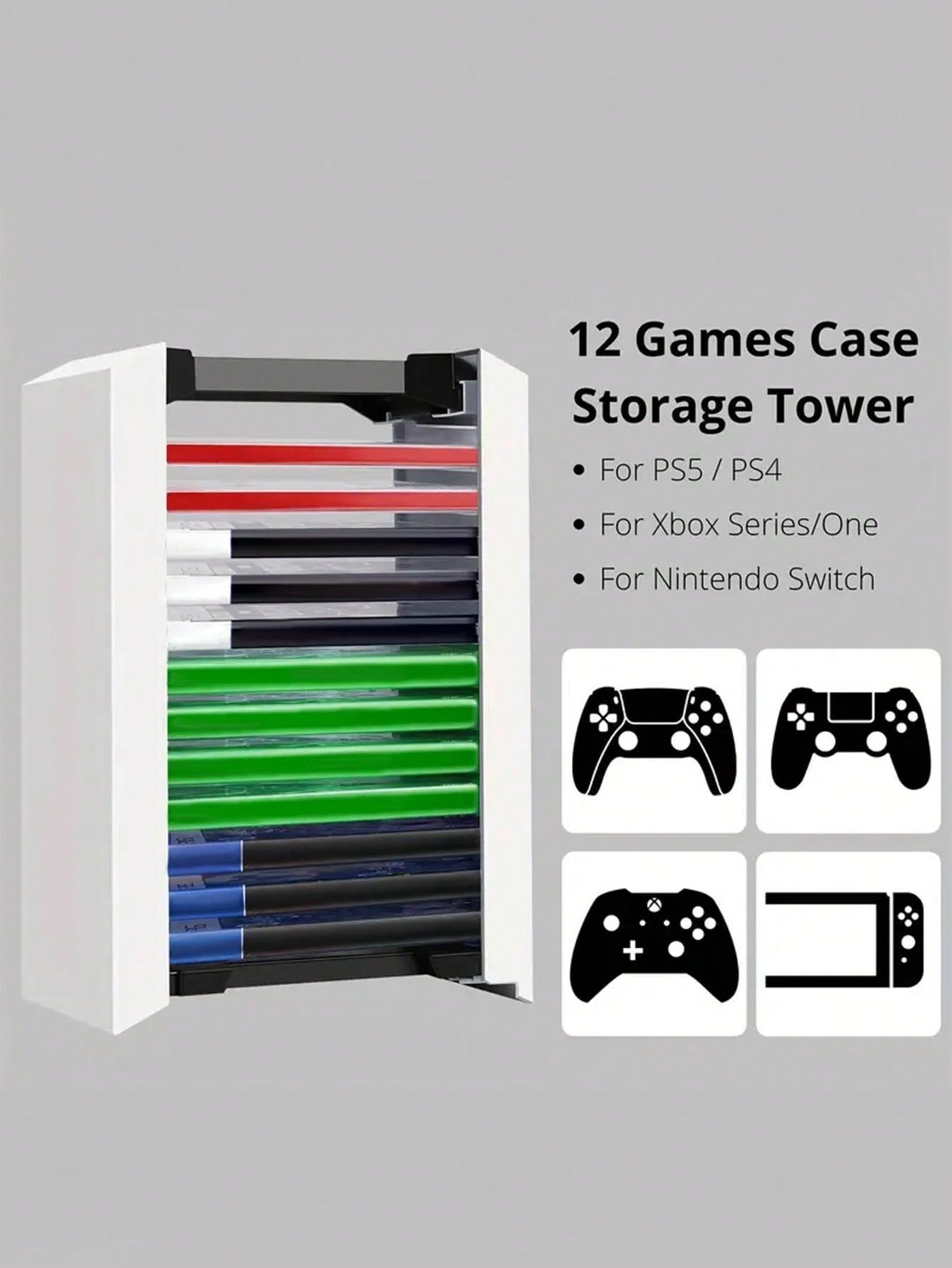 Video Game Storage Tower (12 CD Disc Blu-Ray Case) Universal DVD Holder ...