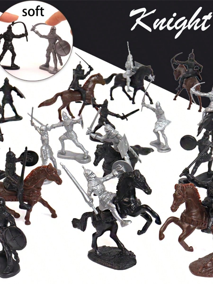 Ancient Soldier & Medieval Knight Action Figure Toy Set (77pcs) Plastic ...