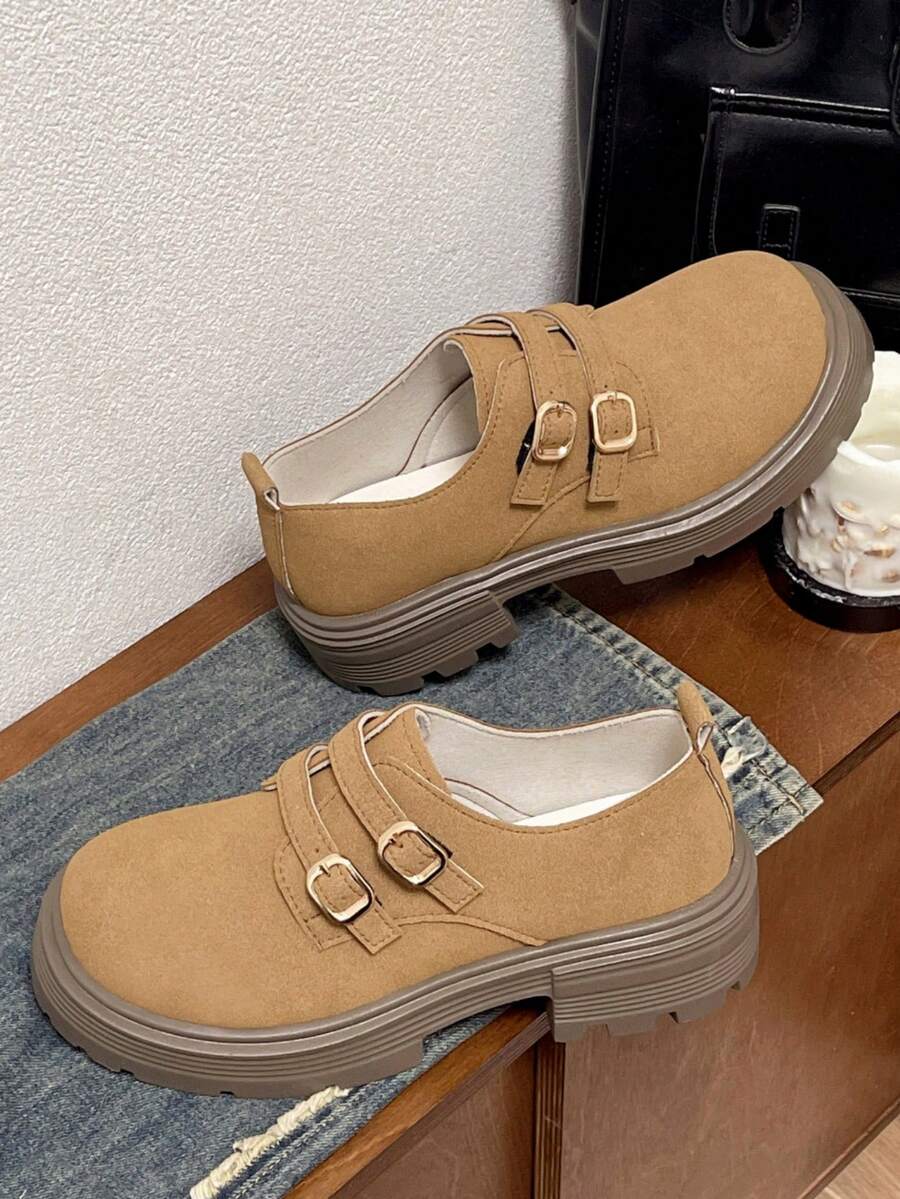 Large Size Chunky Loafers, Retro 2024 New Arrival, High-Heeled Penny ...