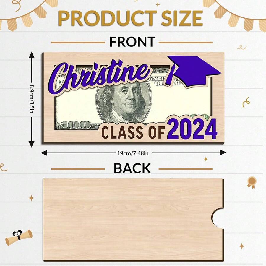 Personalized Graduation Money Holder Custom Wooden Graduation Card Box ...