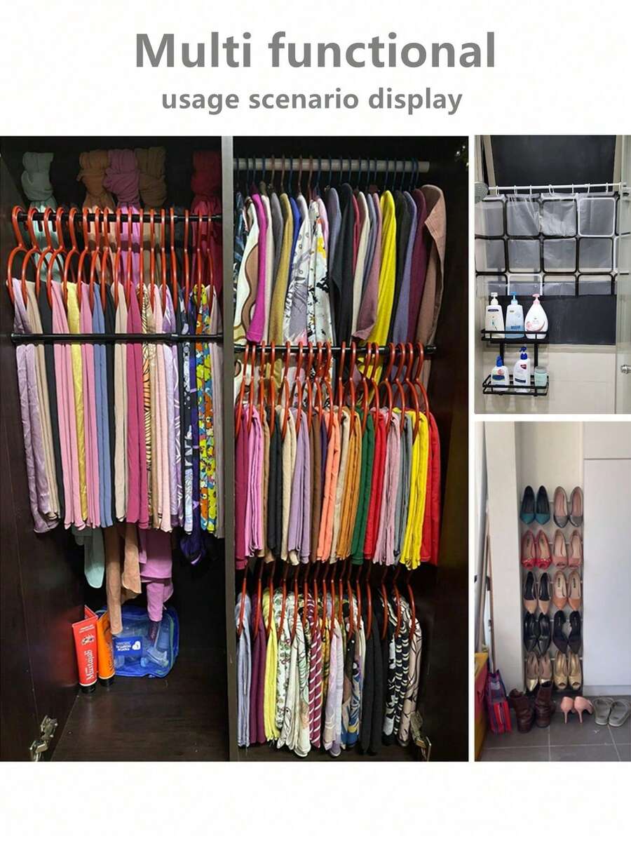 1pc White/Black No-Drill Door Curtain Rod, Simple Iron Telescoping ...