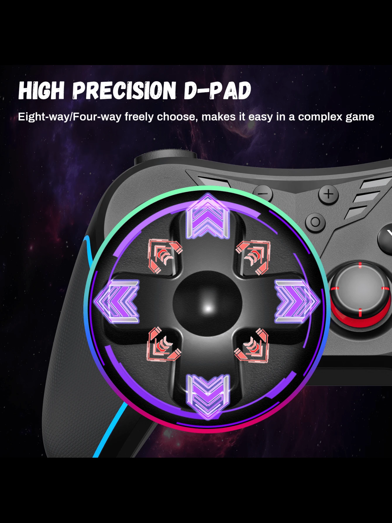 Controle de jogo sem fio com Rumble, Turbo e botões programáveis ...