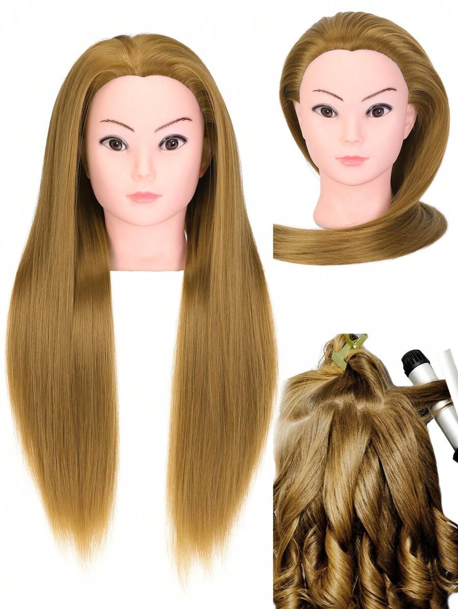 26 Inch Slicked Back Synthetic Hair Teaching Head Cosmetology Mannequin ...