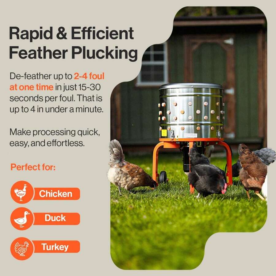 SuperHandy Heavy Duty Electric Chicken Plucker - Defeathering Poultry ...