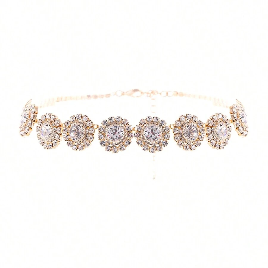 Rhinestone Round Halo Choker Collar Necklace | SHEIN USA