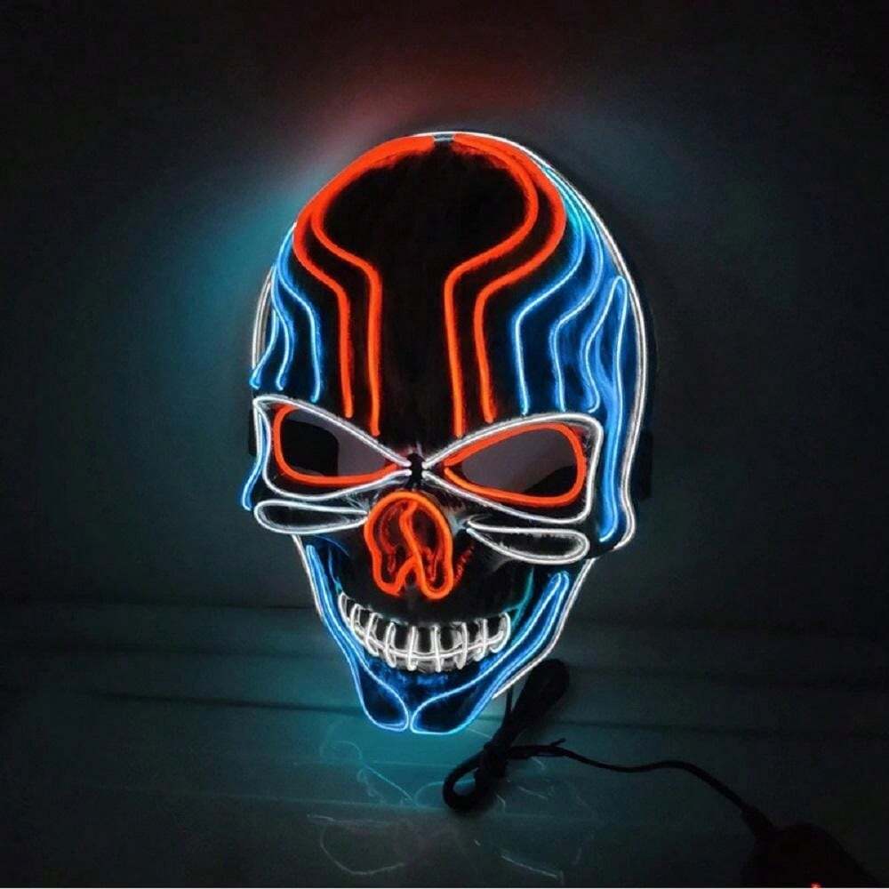Halloween LED Scary Mask, Horror Cosplay Costume Prop, Glowing Skull ...