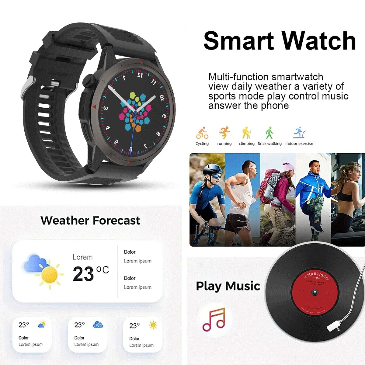 Smart Watch For Listening To Music, Answering Calls, And Checking ...