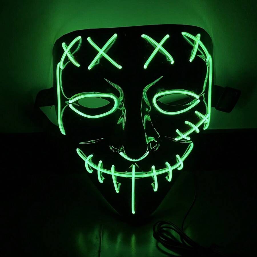 Halloween Luminous Mask Vendetta Mask Cosplay Prop Bar Party EL Cold ...